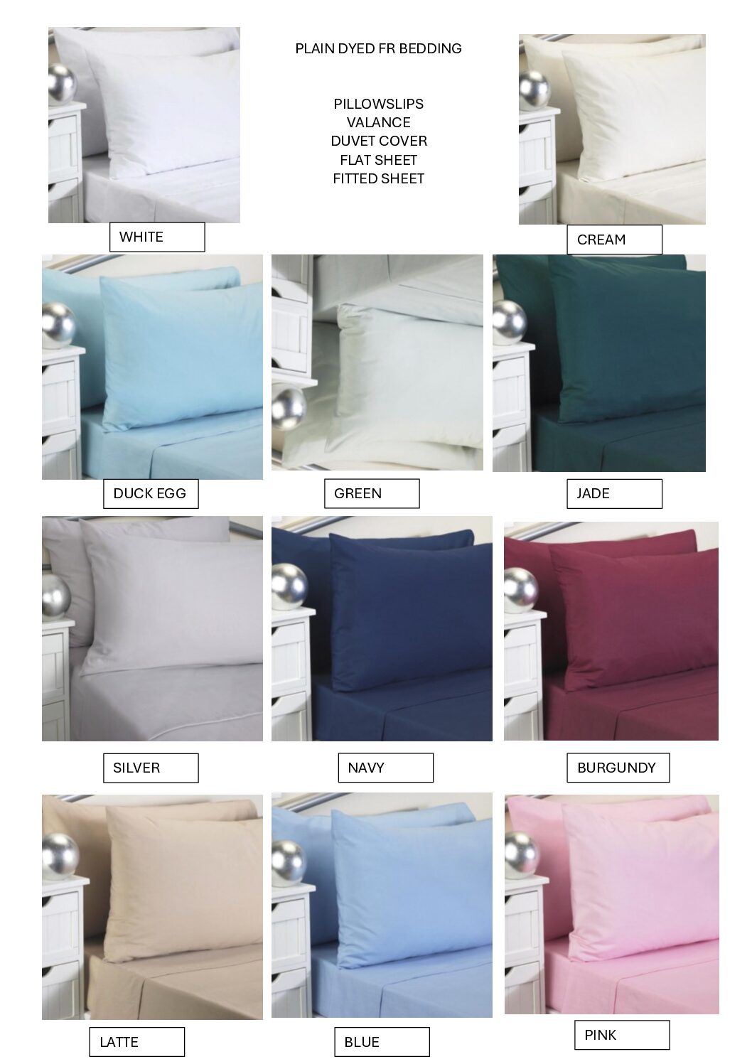 Coloured FR Flat Sheet- Care Home Furnishings